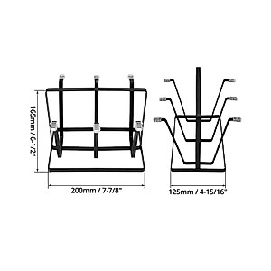 QWORK Cup Drying Rack, 2 Pack 6-Hook Bottle Drying Drainer Stand, Coffee Mugs Wine Glass Drying Rack with Non-Slip Silicone Hooks, Space Saving Countertop Cup Holder, for Home, Office, Cafe - Black