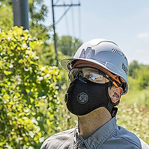 Klein Tools 60442 Face Mask, Reusable with Replaceable Filter, Washable Fabric Anti Pollution Shield Mask, Adjustable Nose Clip