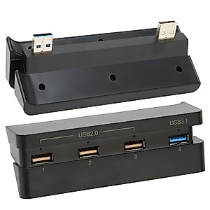 4 Port HUB for PS4 Slim, USB Hub High Speed USB 3.1 2.0 USB Extension Charger Plug and Play for PS4 Slim Gaming Console