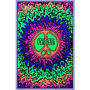 Psychedelic Peace - Flocked - Blacklight Poster - 23" x 35"
