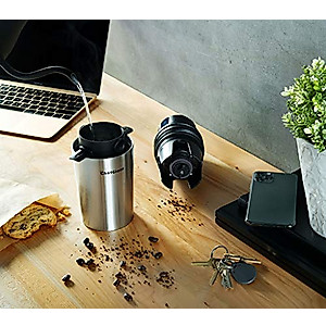 ChefGiant Portable Coffee maker | Single Serve Electric Burr Coffee Grinder and Pour Over Maker | Rechargeable with Stainless Steel Insulated Mug | Great For Travel