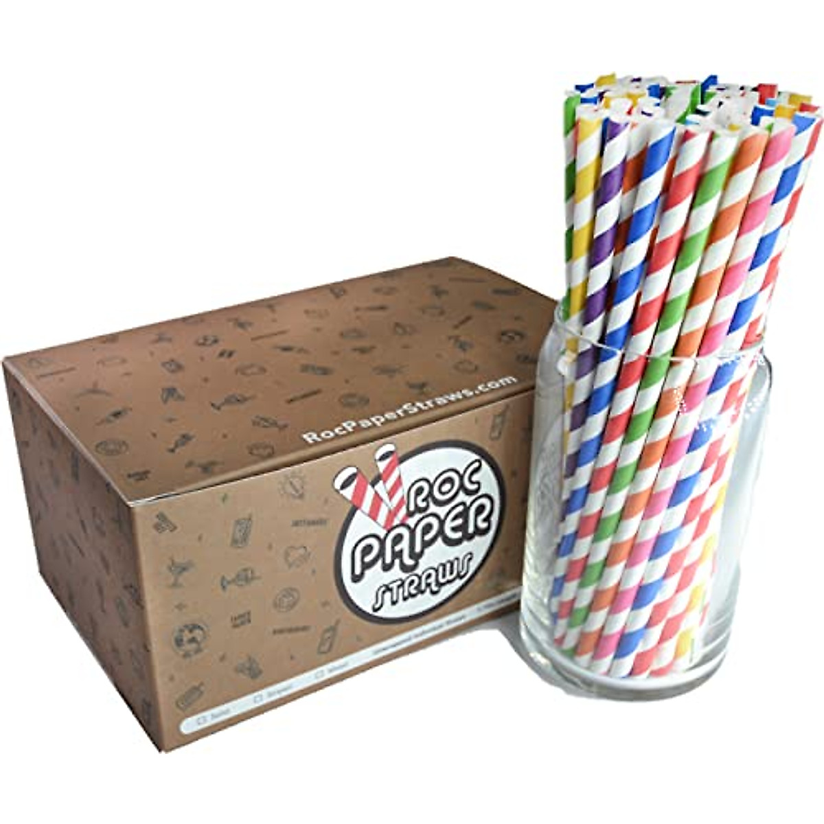 Roc Paper Straws Buffalo Sports Biodegradable Paper Straws 300 Count Unwrapped