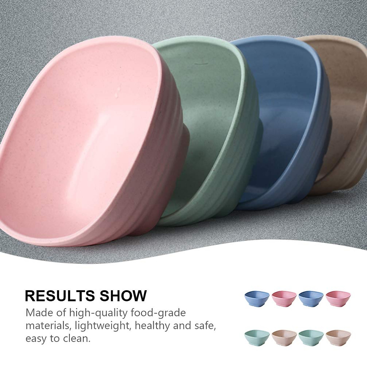 Cabilock 8pcs Square Wheat Straw Bowls Unbreakable Bowls Cereal Bowls Rice Bowls Deal for Breakfast, Oatmeal, Soup, Noodle, Snack