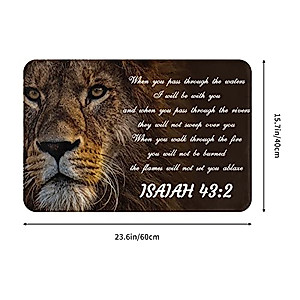 Vivacite Prayer Mat Christian Gifts for Women Men Faith Religious Spiritual Gifts for Women Prayer Rug with Bible Verse Christian Decor Area Rug for Pray and Meditaion Scripture Isaiah 43:2, 24"X16"