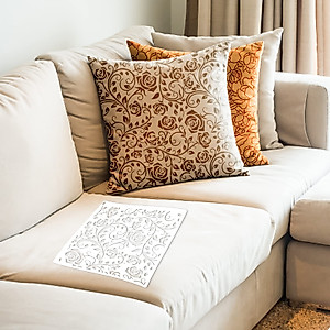 Large Flower Stencils for Painting Floral Leaf Stencil Rose Vine Background Template Paint Stencils for Painting on Wood Burning Art Craft Canvas Furniture Wall (7 Large Flowers)