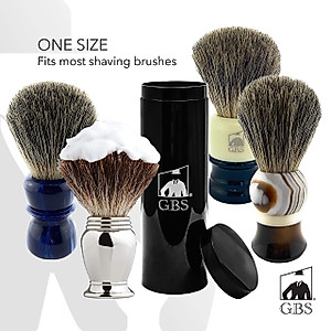 G.B.S Shaving Brush Canister, Travel Case Tube for all kind of brushes, Shave Brush Holder, Black