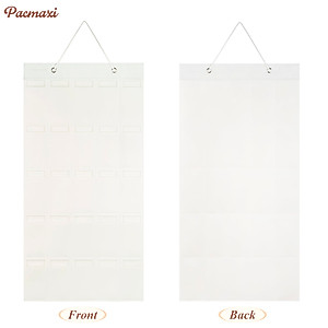 PACMAXI Sunglasses Storage Organizer, Wall Pocket Mounted by Sunglasses, Hanging Eyeglasses Storage Holder, Eyewear Display. (Ivory white, 25 Slot)