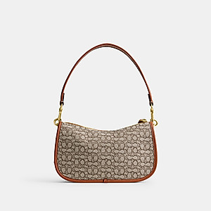 Coach The Coach Originals Mini Signature Jacquard Swinger, Cocoa Burnished Amber