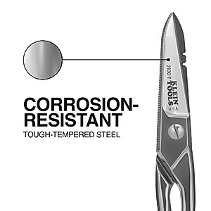 Klein Tools ERROR:#NAME? 2100-7 Electrician's Scissors, Nickel Plated