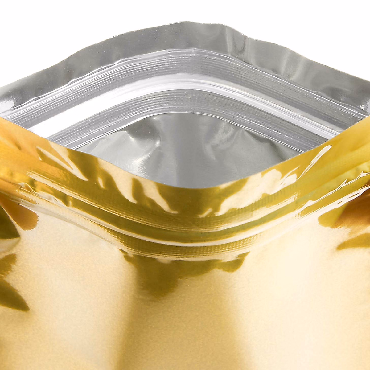 100 Pieces Resealable Smell Proof Bags Foil Pouch Bags, Flat Reclosable Bags for Daily Life or Party Supplies, Gold 3" x 4"