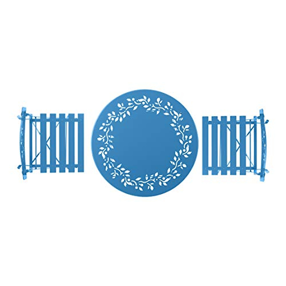 Alpine Corporation Bistro Set, Table: 24" L x 24" W x 28" H Chair: 17" L 18" W x 33" H, Blue