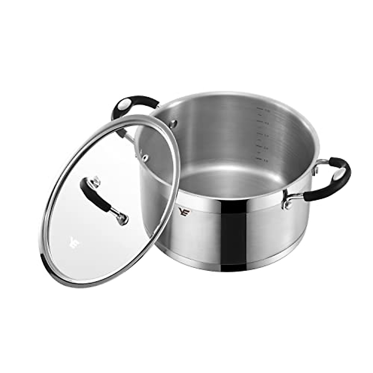 Mirror Polished Stainless Steel Stock Pot with Lid,Healthy Cookware Stockpots Stew Pot，Casserole Soup Pot Compatible with All Heat Sources,Dishwasher Safe (8.4Qt)