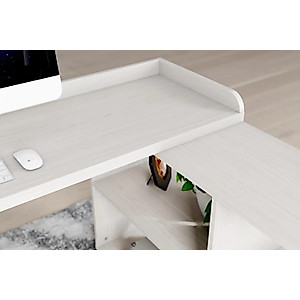 Signature Design by Ashley Bayflynn Modern L-Desk, White & Black