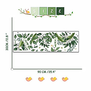 Hanging Green Vine Wall Decals, IVIOOO Eucalyptus Leaves Plants Wall Stickers for Kid Bedroom, Creative Removable Peel and Stick Wall Sticker Art Murals Living Room Sofa TV Background Wall Art Decor