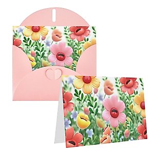 RLDOBOFE Birthday Cards With Envelopes Happy Flower Wedding Cards Sympathy Cards Thinking Of You Cards Note Thank You Cards Blank Inside All Occasions Greeting Cards