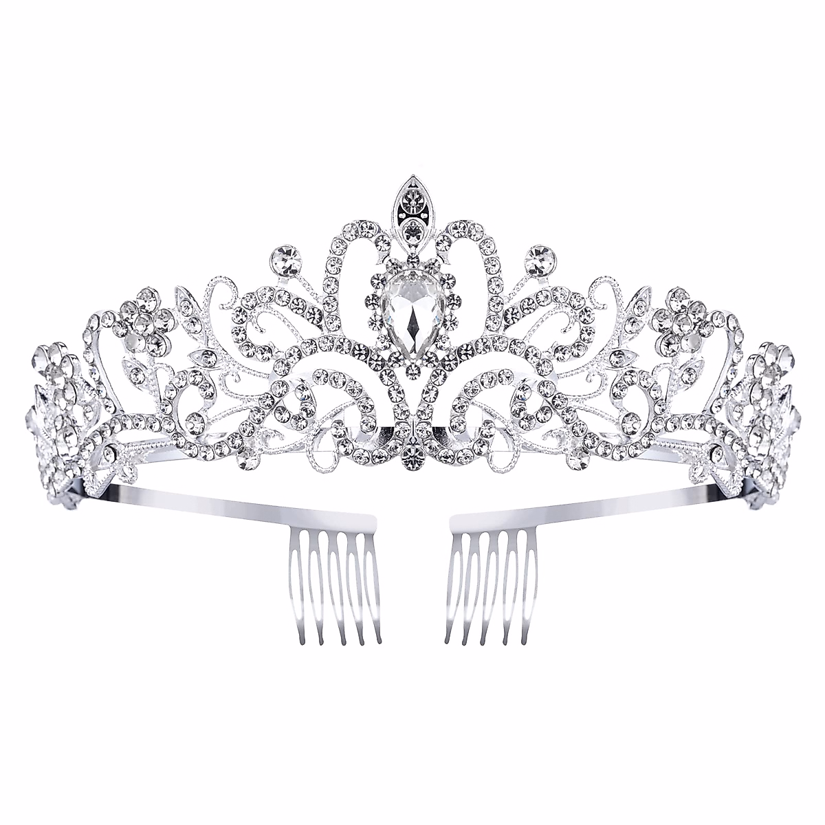Halloween Tiara Crowns for Women Tiaras for Girls Princess Crown for Birthday Halloween Costume Bride Wedding Queen, Crystal Tiara