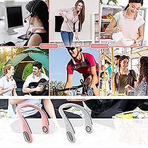 Ecoledix Portable Neck Fan Personal Fans Lightweight 360° Airflow Cooling Hanging Fan Wearable & Rechargeable 3Speeds Neck Cooler for Indoor&Outdoor (Pink)
