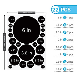 Zonon 264 Pieces Polka Dots Sticker Circle Wall Decal for Bedroom, Playroom Decor Removable Vinyl Stickers Dots Wall Decals(Black)