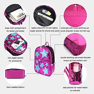 Le Vasty Kids Sequin Backpack for Little Girls Cute Elementary School Book Bag Bookbag Glitter Sparkly Child Travel Back Pack One_Size Hot Pink