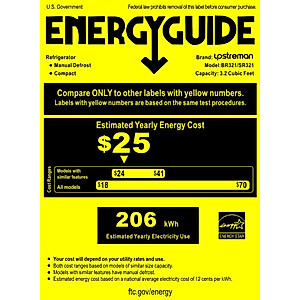 Upstreman 3.2 Cu.Ft Mini Fridge with Freezer, Single Door Mini Fridge, Adjustable Thermostat, Mini Refrigerator for Dorm, Office, Bedroom, White-BR321