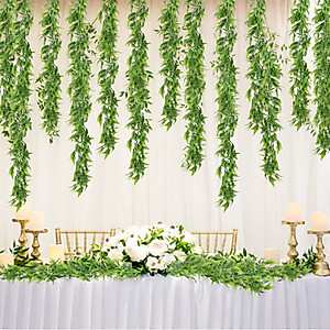 HUAESIN 3Pcs Artificial Eucalyptus Garland Faux Greenery Garland Fake Hanging Vines for Wall Wedding Table Centerpiece Backdrop Home Party Spring Decor 70.8inch