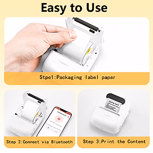 BUTIYOU P50 Thermal Label Maker with Tape,Wireless Bluetooth Label Printer for Barcode, Address,Clothing,Small Business,Home,Portable Sticker Maker Compatible with iOS & Android