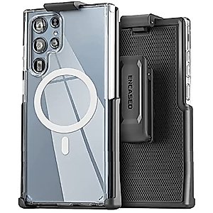 Encased Magnetic Belt Case Set Designed for Samsung Galaxy S23 Ultra with Holster Clip - Compatible with MagSafe (Clear) (S23 Ultra 6.8-inch 2023)