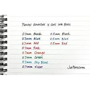 Pentel Energel X Rubber Grip & Click Retractable Fine Line, Needle Tip -BLN-105- Cost Performance Model -0.5mm-blue Ink-value Se