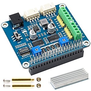 waveshare HRB8825 Stepper Motor HAT for Raspberry Pi and Jetson Nano, Drives Two Stepper Motors, Up to 1/32 Microstepping User for 3D Printer Sculpturing Machine Mechanical Arm