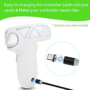 HiBloks Magnetic Controllers Charging for Oculus Quest 2, Charging Dock Replacement Parts Kit for Oculus Quest 2 Accessories with 2 Rechergeable Batteries, Battery Cover and USB-C Charger Cable