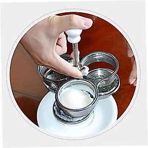 Hoement 2 Pcs Egg Cooker Egg Steamer 2 Egg Poacher Insert Egg Holder Cup Egg Poacher Pan Steamed Egg Cup Egg Boiler Cooker Microwave Egg Boiler Egg Poached Cup Egg Yolk Separator Silver