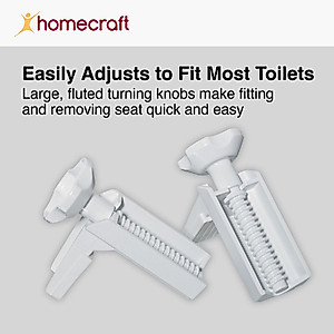 Homecraft Savanah Raised Toilet Seat, 4" High Elevated Toilet Seat Locks Onto Standard Toilets, Portable Assistance Commode Seat with Sturdy Brackets, Medical Aid for Elderly, Disabled, Limited Mobility