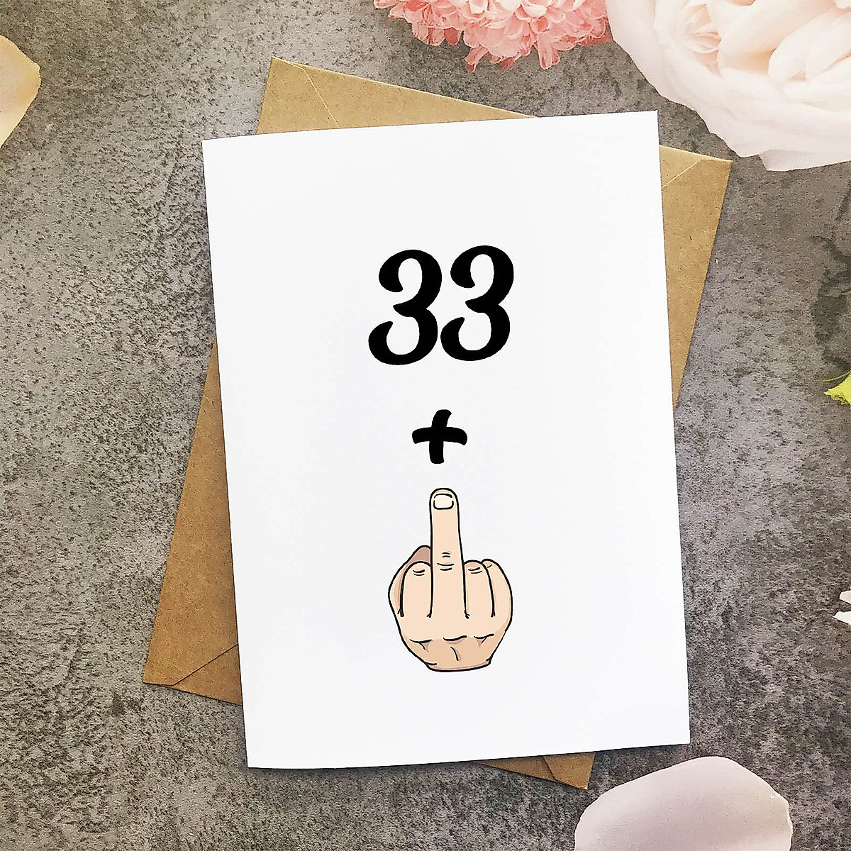MAGJUCHE Funny 34th Birthday Card, 33+1 women Or Men Sweet 34 Years Old Birthday Gift Joke Card