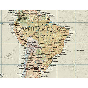 Swiftmaps 18" x 27" World Map Contemporary Premier Wall Map Poster Mural, Laminated, Made in the USA