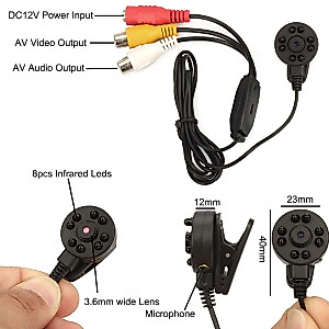 Vanxse® CCTV Mini Security Camera Hd 3.6mm 90degree 1000tvl 8PCS Infrared IR LEDs Night Vision Indoor/Outdoor Mini CCTV Surveillance Camera