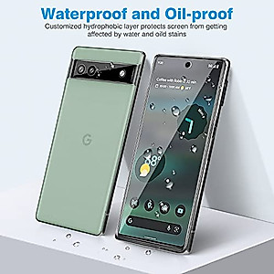 [3+2 Pack] OMOTON Screen Protector for Google Pixel 6A 5G, 3 Pack Pixel 6a screen protector & 2 Pack Camera Lens Protector, 9H Hardness Tempered Glass Compatible with Pixel 6A (6.1 Inch, 2022 Released)