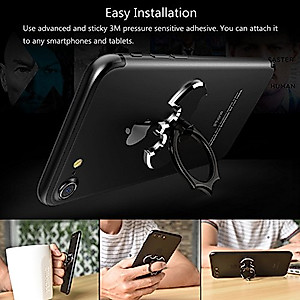 AccessoryHappy Batman Finger Ring Stand, Cartoon Ring Holder 360° Rotation Cell Phone Stent Holder Grip Kickstand Compatible with iPhone 7 7 Plus iPhone 8 8 Plus 6S Galaxy S6 S7 S8 (Pink)