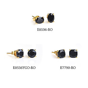 YoTreasure 1.80 Ct. Black Onyx Earrings Solid 10k Yellow Gold Stud Jewelry