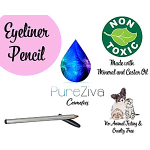 Pure Ziva Bright Azul Teal Turquoise Vibrant Light Sky Blue Wood Eyeliner Pencil, HD Professional Eye Liner Smudge Proof Long Lasting No Animal Testing & Cruelty Free