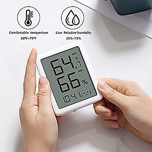 Smart Guesser Digital Hygrometer Indoor Thermometer HD 3.5″ Large LCD Screen, Thermometer for Home,Room Temperature Humidity Meter High Acurracy Temperature Sensor Humidity Gauge, White, (MHO-C602)