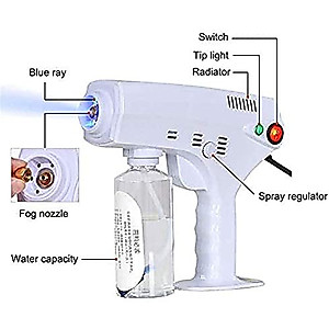 EMENG Steam Gun Spray Nano Atomizer Multifunctional Atomizing Sprays Portable Electric ULV Nano Steam Gun, for Garden Home Hotel Indoor Outdoor, 260ML