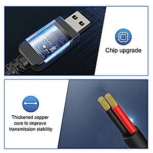 SDSACZMU Radar Detector Cable, USB to RJ11 Plug Cable,Replacement Power Line of Radar Detector,for Uniden Escort Beltronics Radar Detector, 6.56 ft