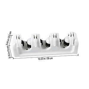 MERRYHAPY Mop Holder Wall Mount Clothing Mounted Clothing Coat Hanger Broom Holder Mounted Tools Hanger Wall Mount Clothing Rack Broom Hanger Storage Shelf Umbrella Storage Rack White