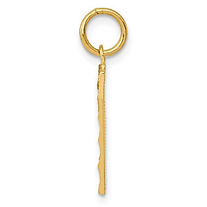 14k Medium Diamond-cut Number 7 Charm 17.81mm 9.78mm style MN07