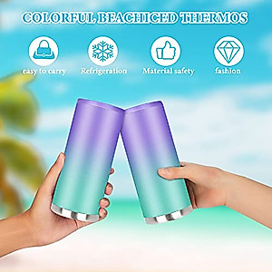 Slim Can Cooler, 12oz Skinny Can Cooler Insulated To Keep Your Drink Cold, Can Holder Sleeve for Slim Beers, Hard Seltzers, Beverages and Soda (Gradient Purple)