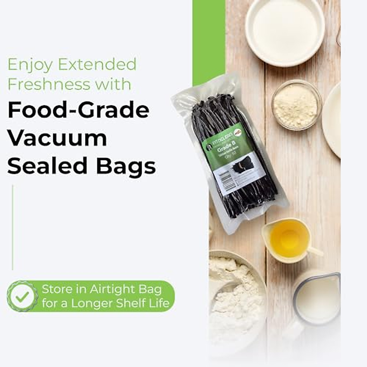 50 Tahitian Vanilla Beans Grade B for extract, Cooking and Baking by FITNCLEAN VANILLA| Fresh 5"-6" NON-GMO Whole Natural Raw Pods