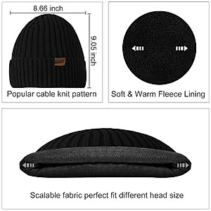 Winter Hats Scarf for Men with Touchscreen Gloves Warm Men's Scaves and Beanie Hat Themal Gloves Set