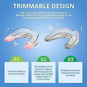 Wifamy Mouth Guard for Clenching Teeth at Night, Sport Athletic, Whitening Tray, Including 4 Regular and 2 Heavy Duty Guard