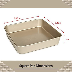 Glad Square Baking Pan Nonstick - Heavy Duty Metal Bakeware for Cakes and Brownies, 9.4 inches