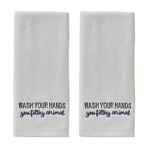 SKL Home Wash Hand Towel (2-Pack), White 2 Count